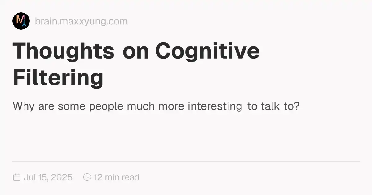 Thoughts on Cognitive Filtering
