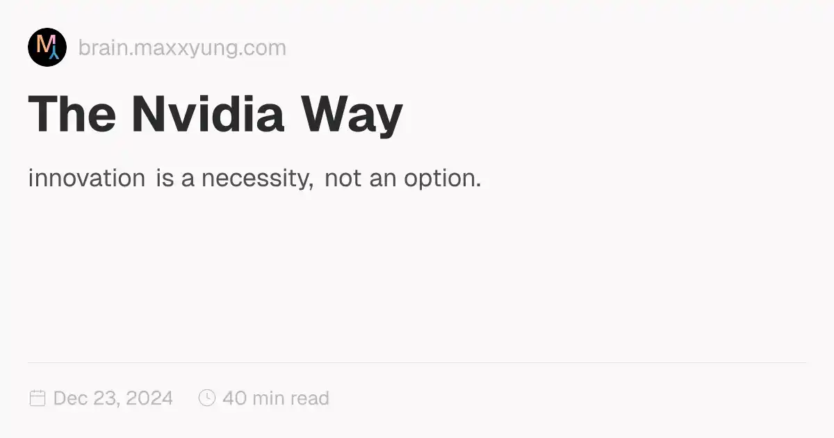 The Nvidia Way